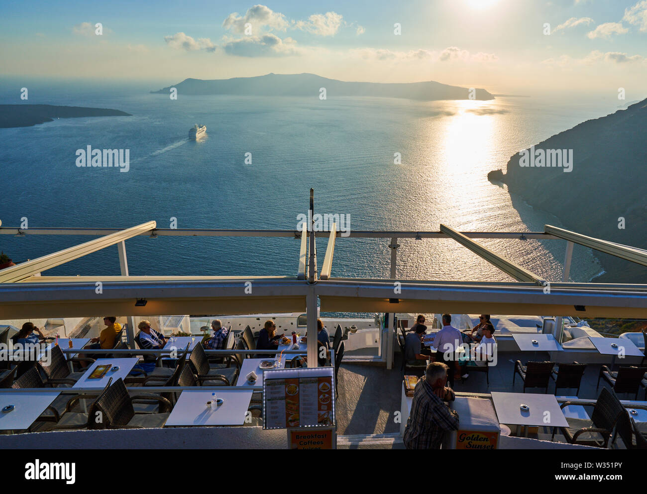 Caldera View in Fira near Oia, Santorini , Greece at 02.June 2019 ...