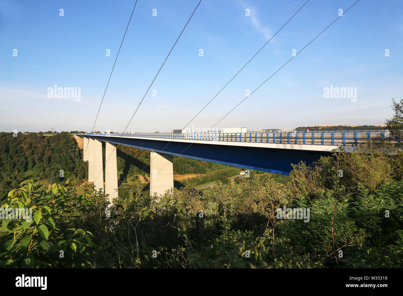 The Mosel valley bridge from top of the view point at the Mosel valley ...