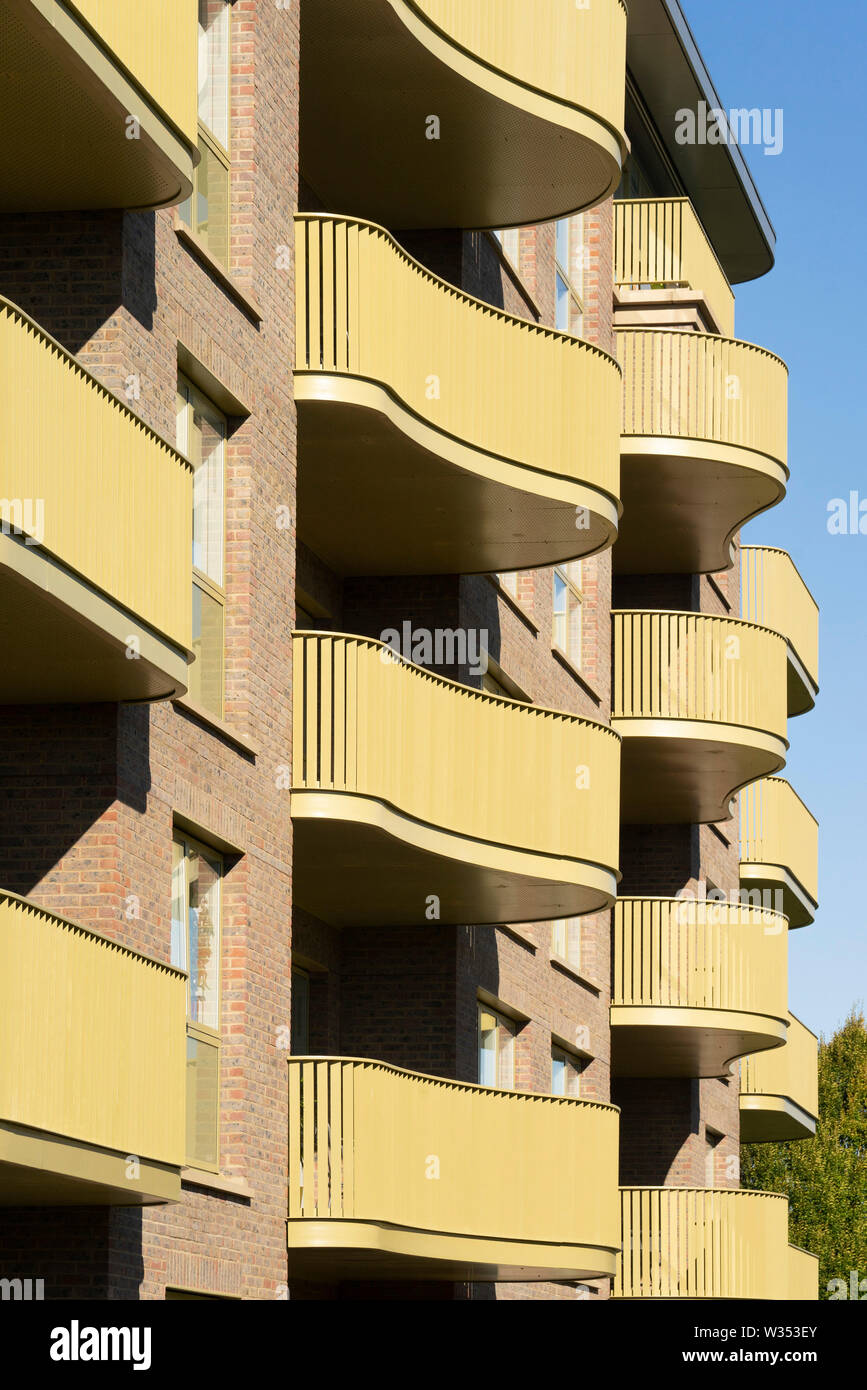 Balcony facade. Kidbrooke Village Phase 5, Kidbrooke, United Kingdom ...