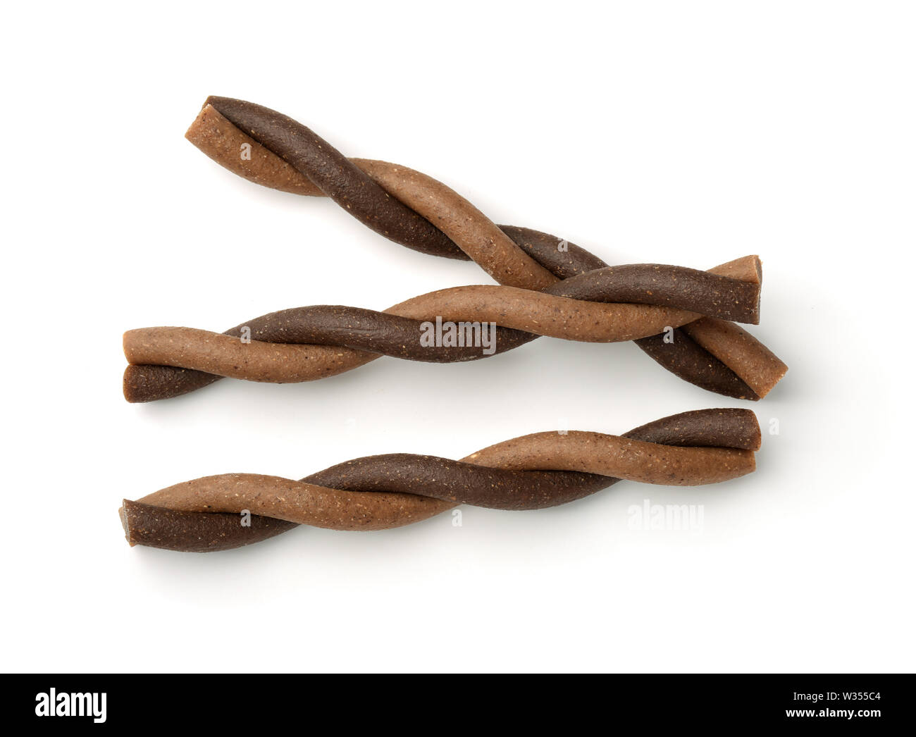 Top view of dog chew sticks isolated on white Stock Photo - Alamy