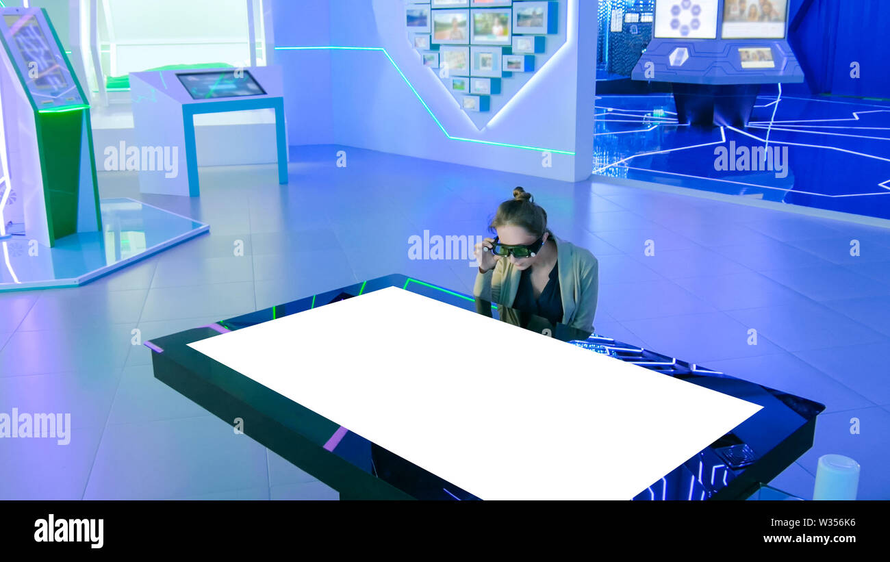 Augmented reality interactive experience - mock up white display Stock ...