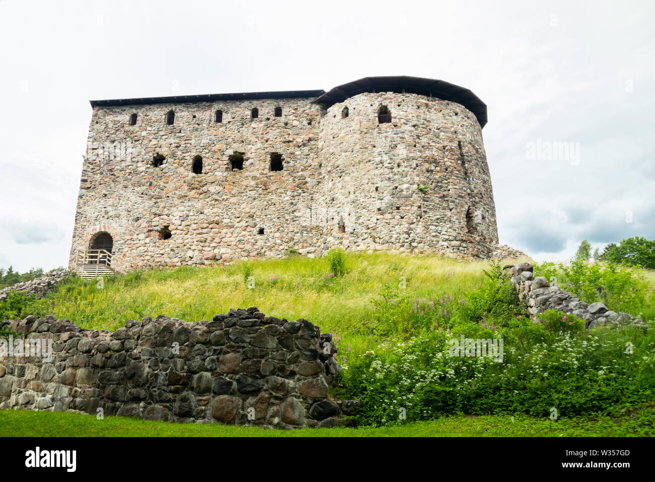 Medieval Raseborg castle on a rock in Finland at summer Stock Photo - Alamy