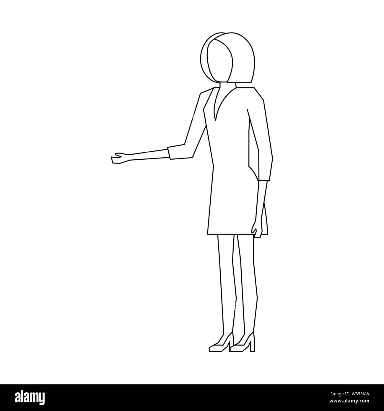 executive business finance worker cartoon in black and white Stock ...