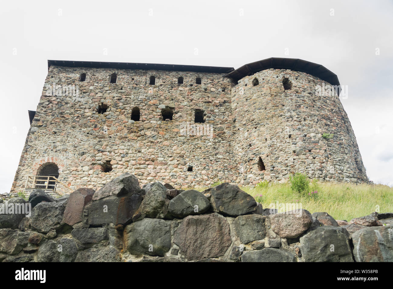 Medieval Raseborg castle on a rock in Finland at summer Stock Photo - Alamy