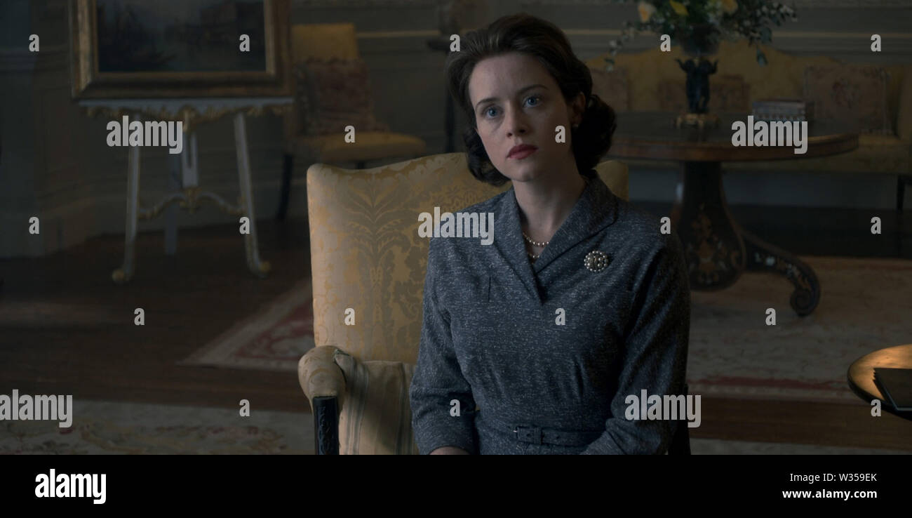 London.UK. Claire Foy as Queen Elizabeth II in a scene in ©Left Bank ...