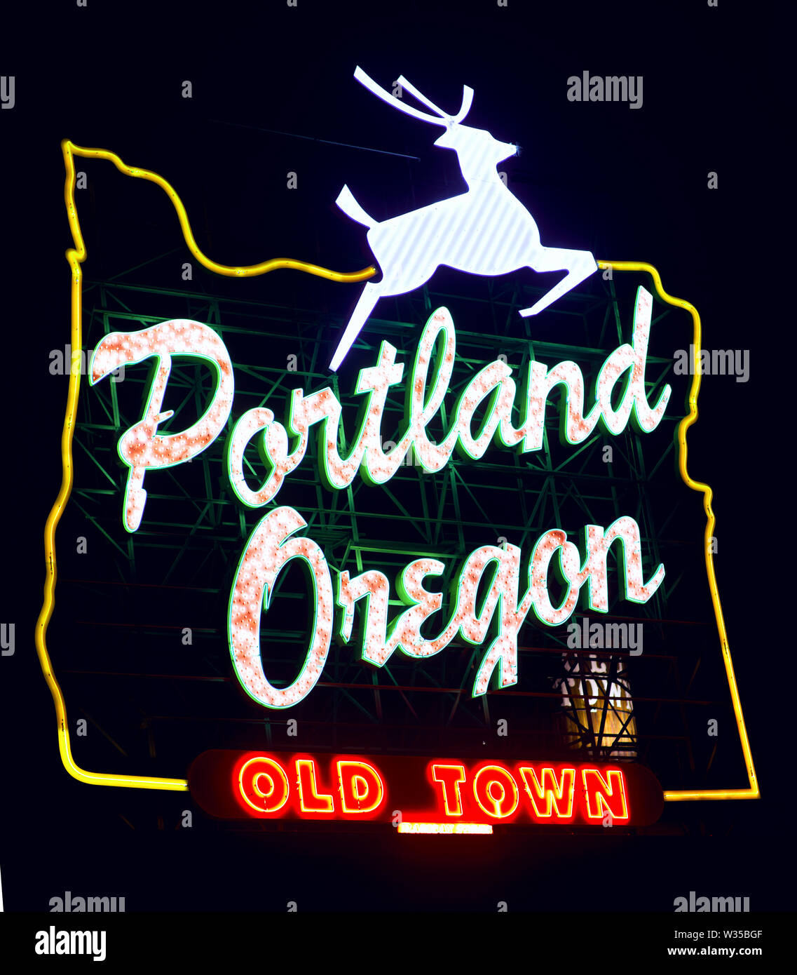 Portland oregon sign old town hi-res stock photography and images - Alamy