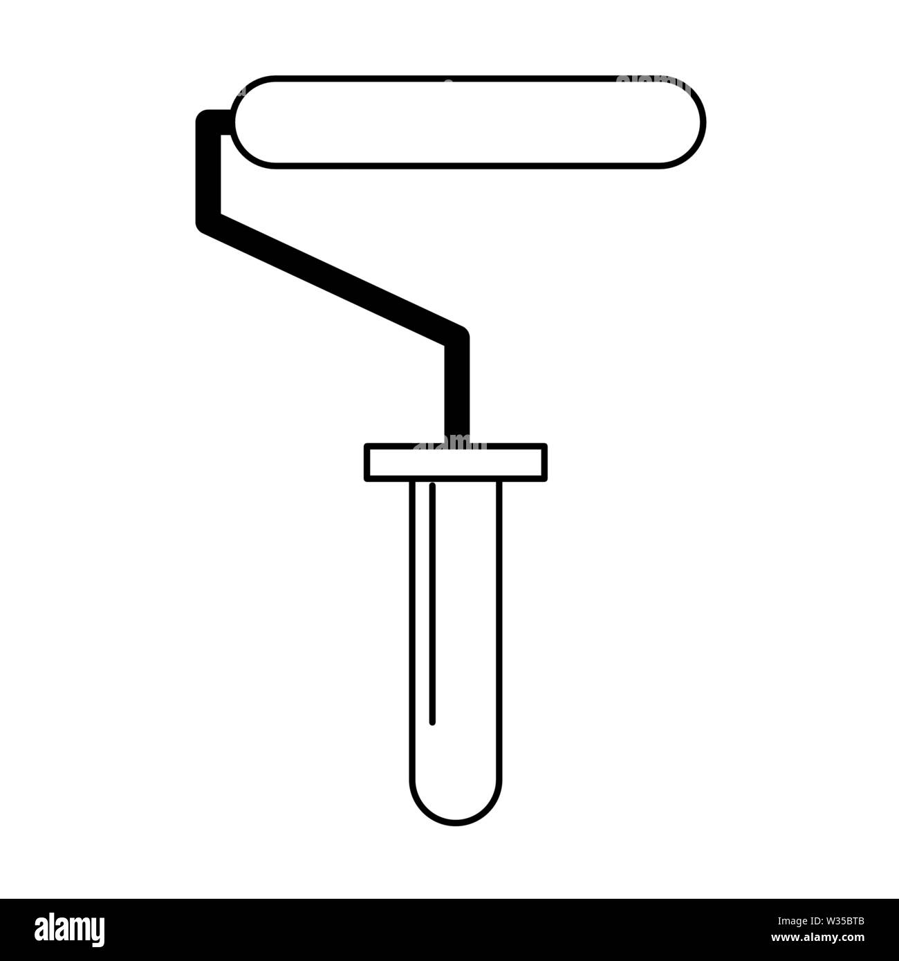 painting work house renovation cartoon in black and white Stock Vector ...