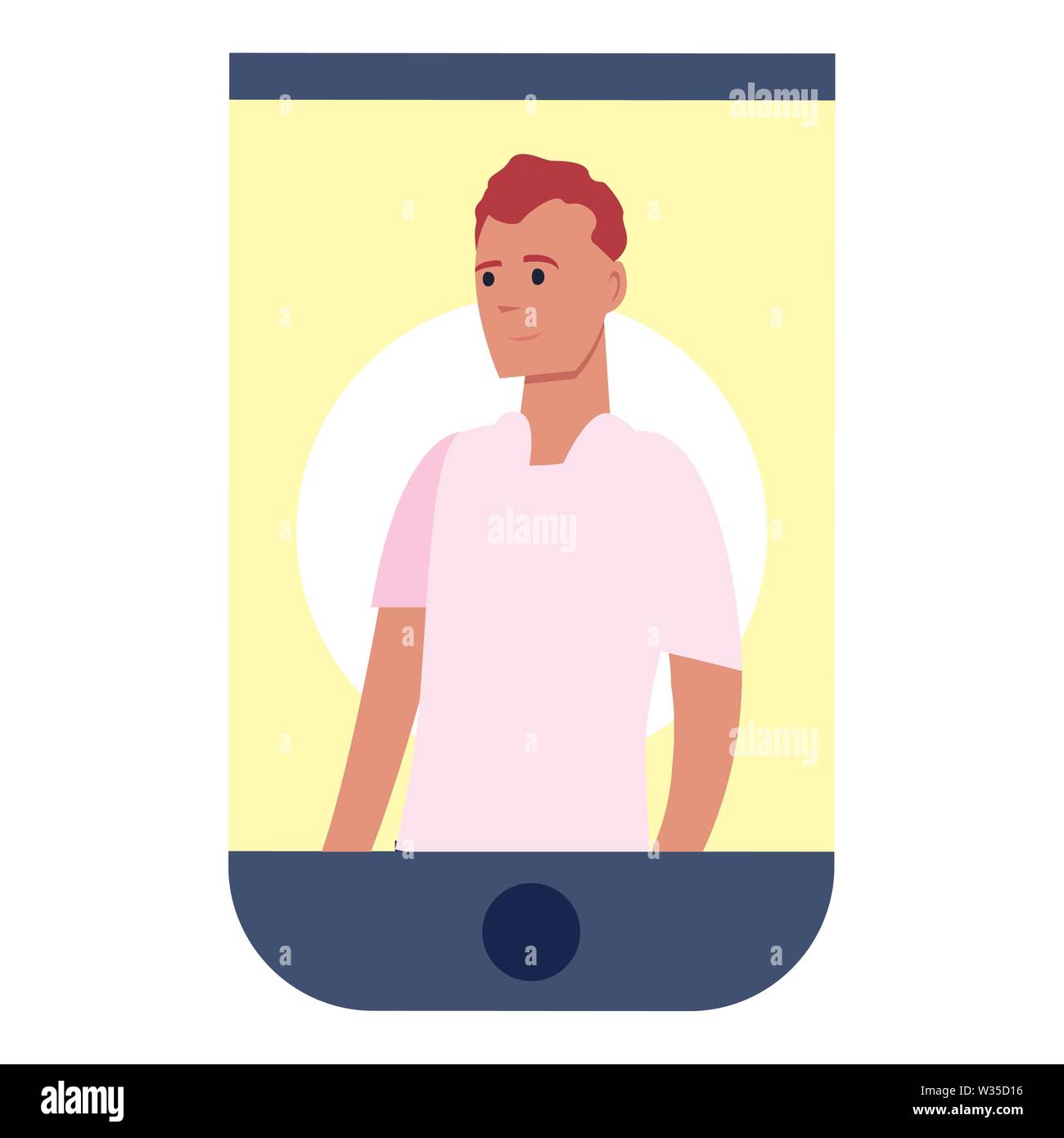 smartphone man happy people avatar vector illustration Stock Vector ...