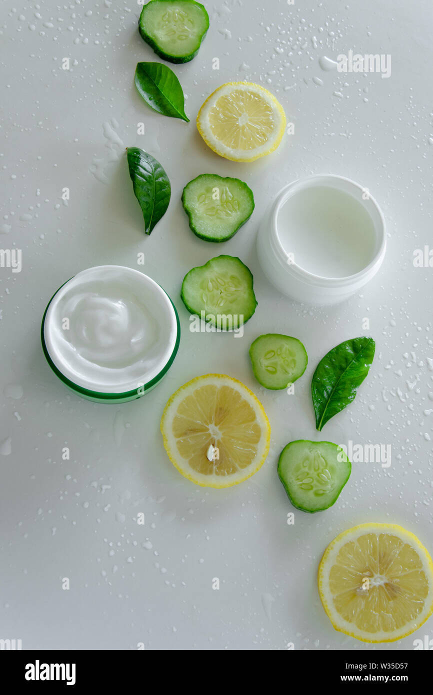 Top view of natural organic cosmetic products. Healthy skin care ...