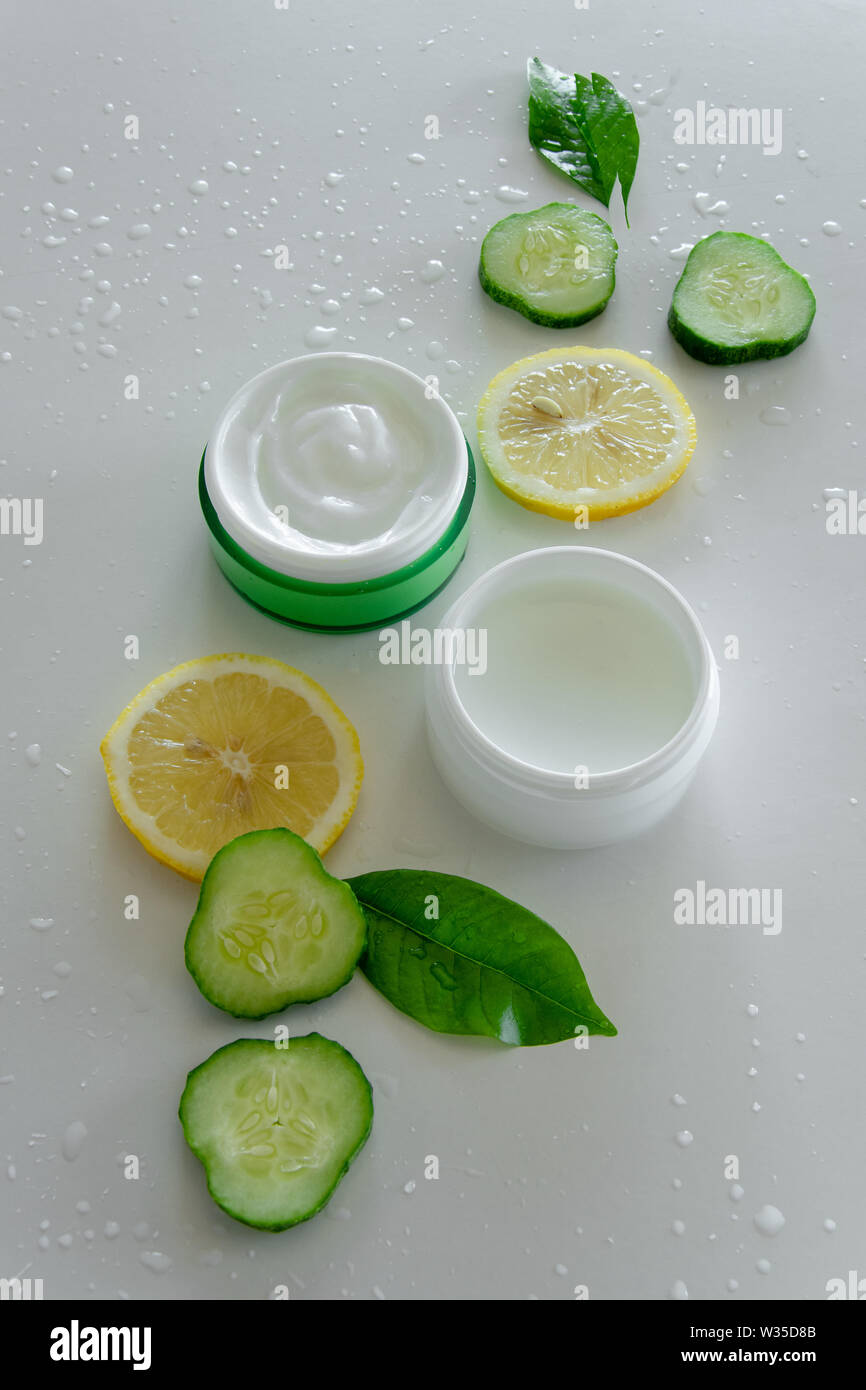 Top view of natural organic cosmetic products. Healthy skin care ...