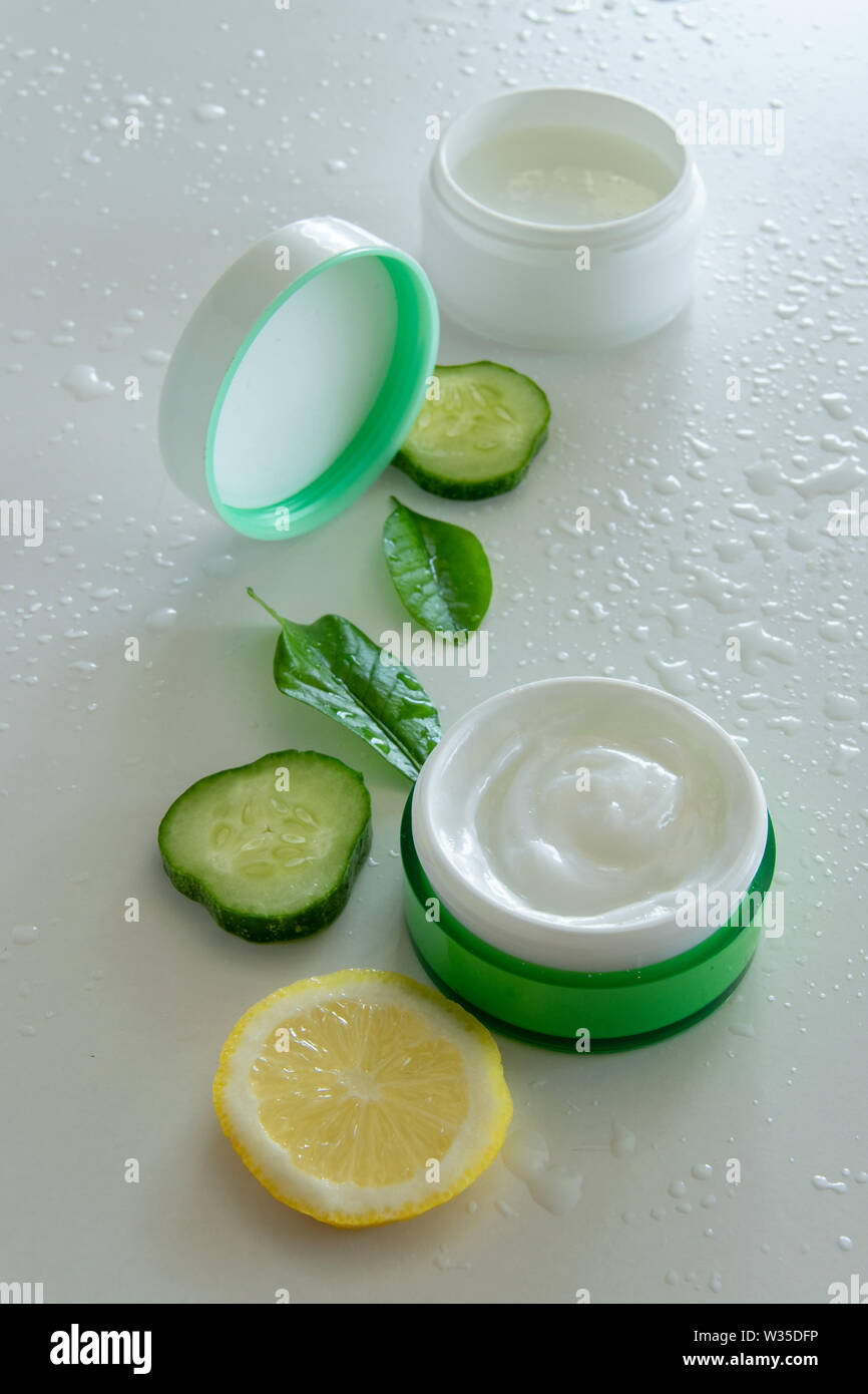 Top view of natural organic cosmetic products. Healthy skin care ...