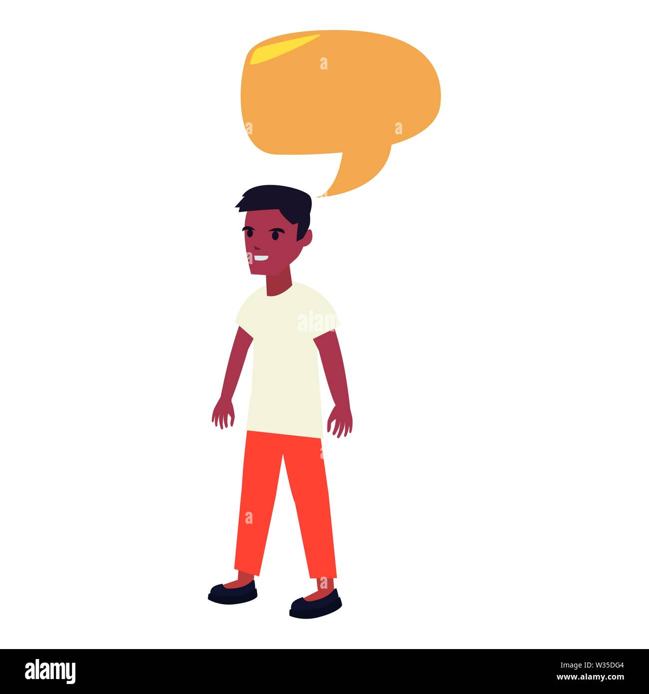 young man portrait talk bubble on white background vector illustration ...