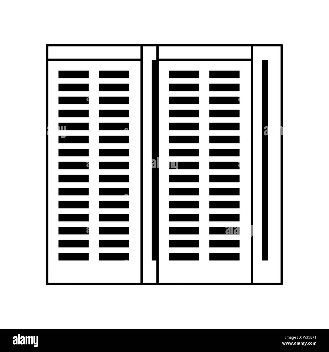 server towers network hardware cartoon in black and white Stock Vector ...