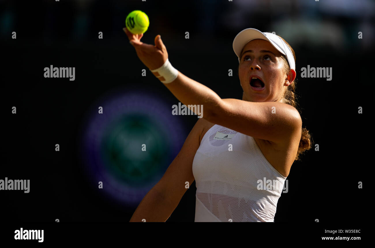 Jelena Ostapenko during the mixed doubles semi final match on day ...