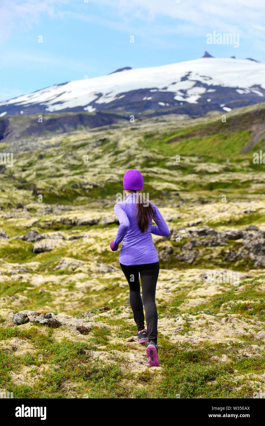 Sport athlete woman - exercising trail runner running. Active female ...