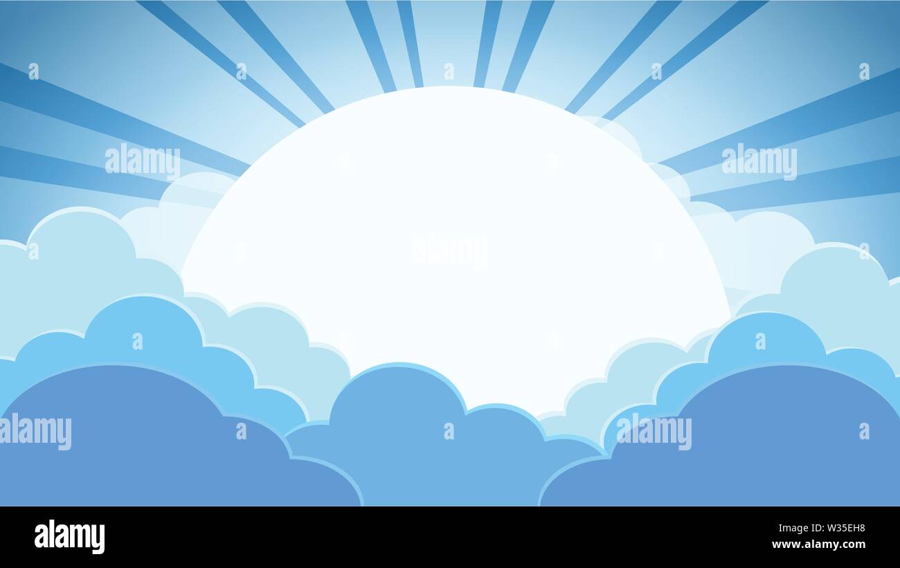 Rays light cloudy sky Stock Vector Images - Alamy