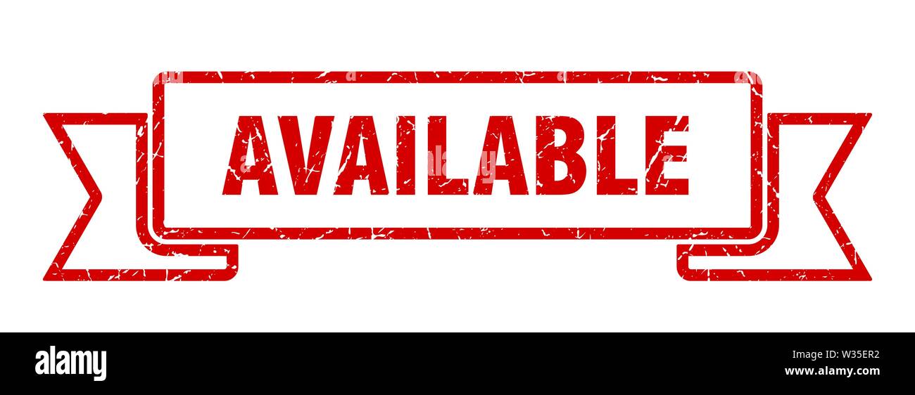 available grunge ribbon. available sign. available banner Stock Vector ...