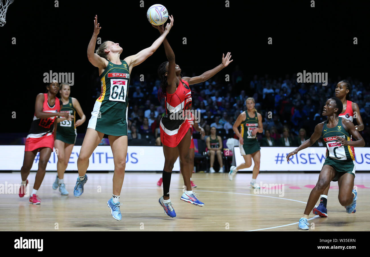 South Africa's Sigrid Burger (left) and Trinidad & Tobago's Aniecia ...