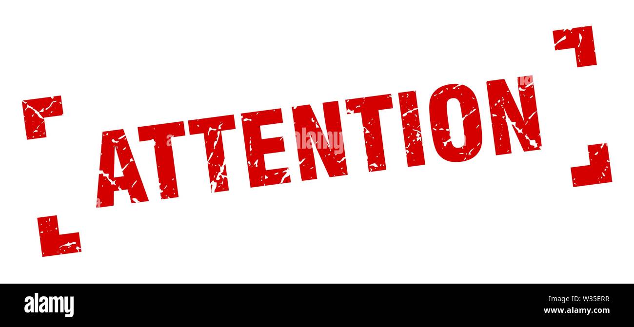 attention stamp. attention square grunge sign. attention Stock Vector ...