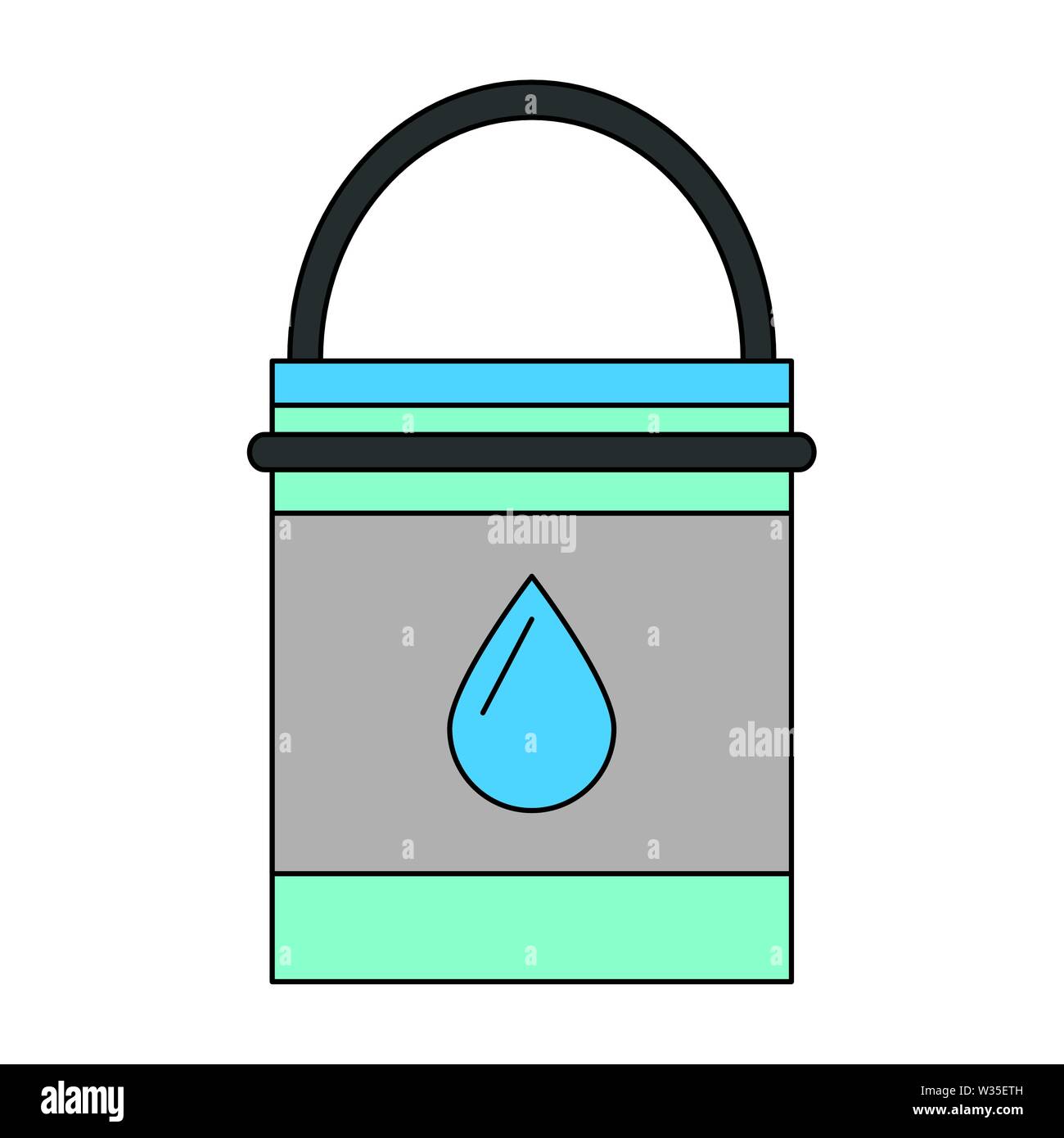 Plastic paint bucket with lid Stock Vector Images - Alamy