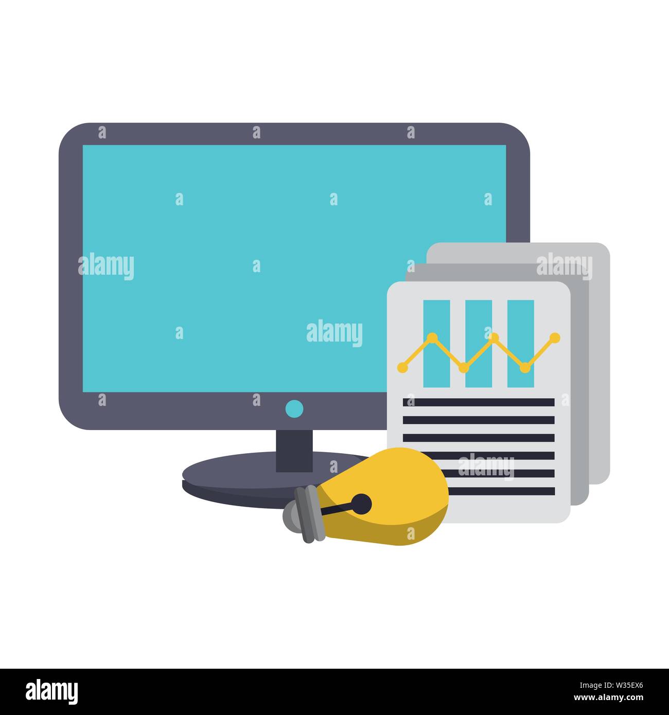 computer screen technology hardware cartoon Stock Vector Image & Art ...
