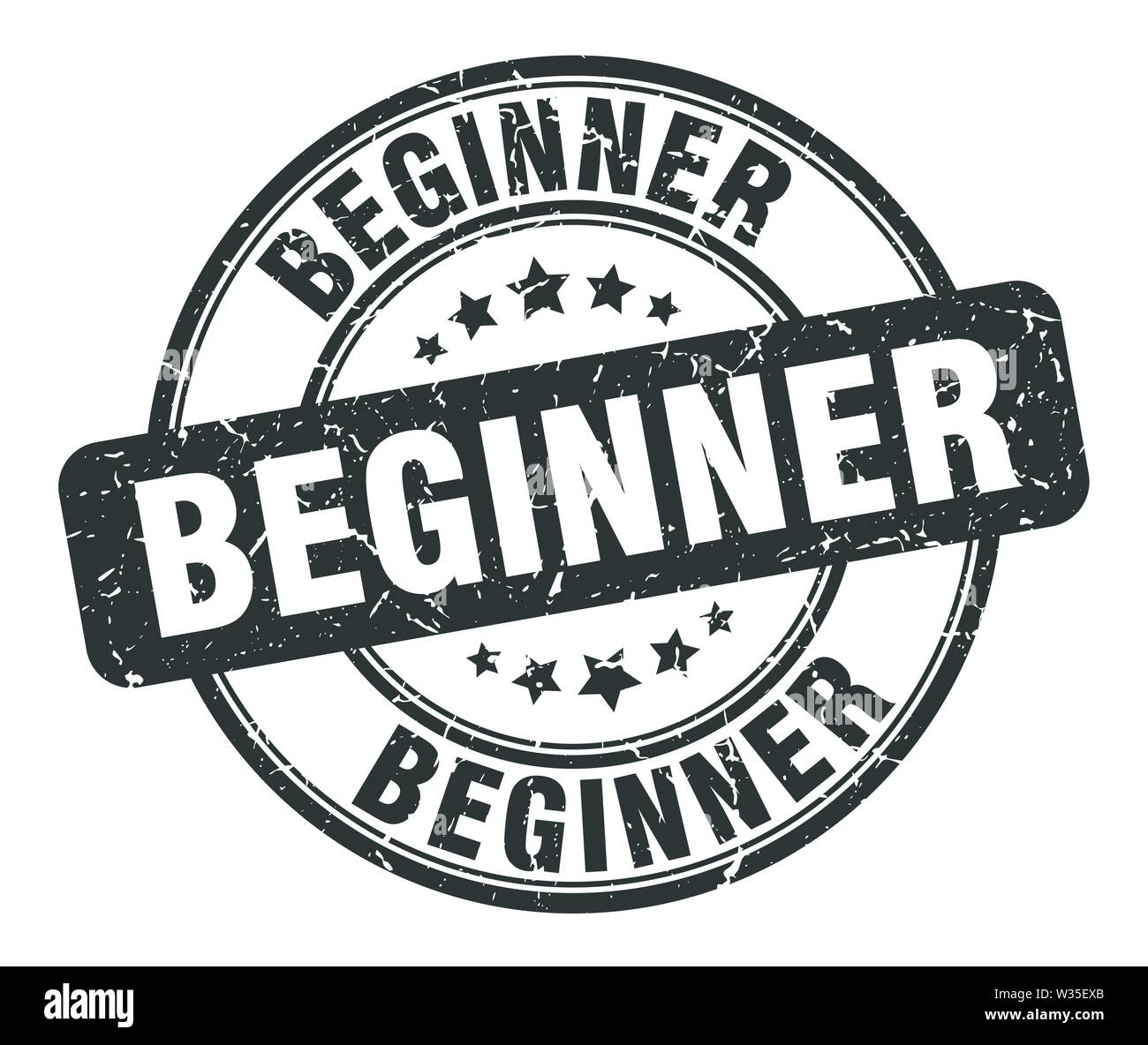 beginner stamp. beginner round grunge sign. beginner Stock Vector Image ...