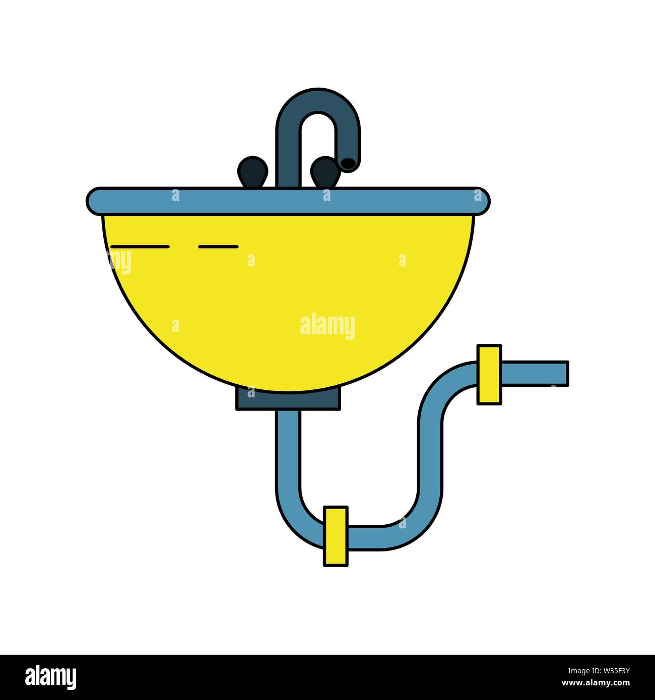 bathroom furniture water faucet cartoon Stock Vector Image & Art - Alamy