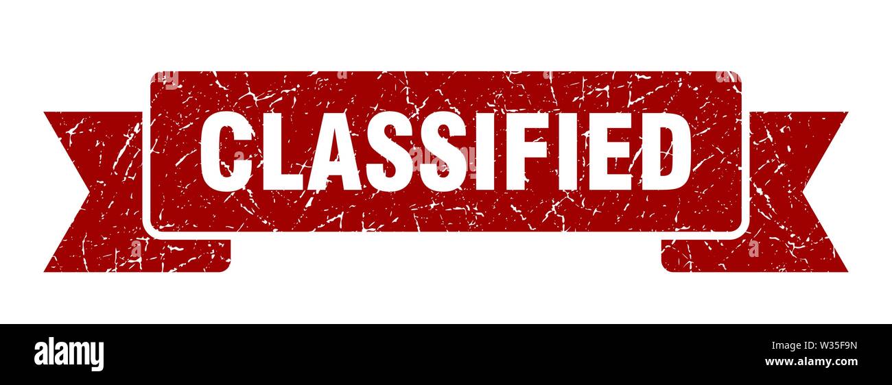 classified grunge ribbon. classified sign. classified banner Stock ...