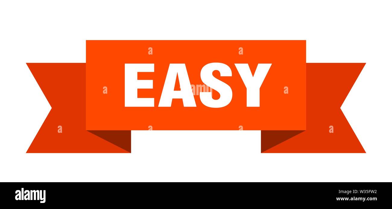 easy ribbon. easy isolated sign. easy banner Stock Vector Image & Art ...
