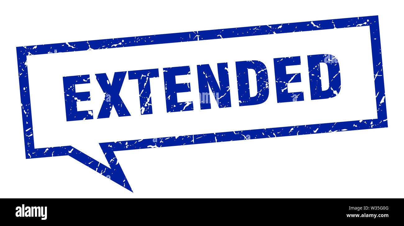 extended sign. extended square speech bubble. extended Stock Vector ...