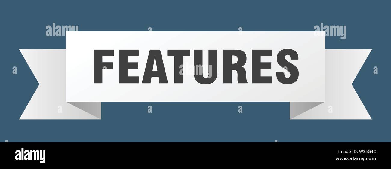 features ribbon. features isolated sign. features banner Stock Vector ...
