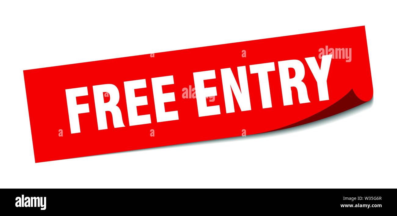 free entry sticker. free entry square isolated sign. free entry Stock ...