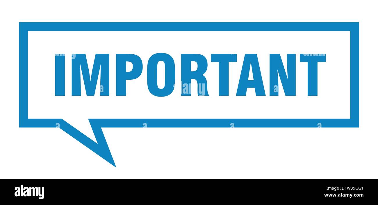 important sign. important square speech bubble. important Stock Vector ...