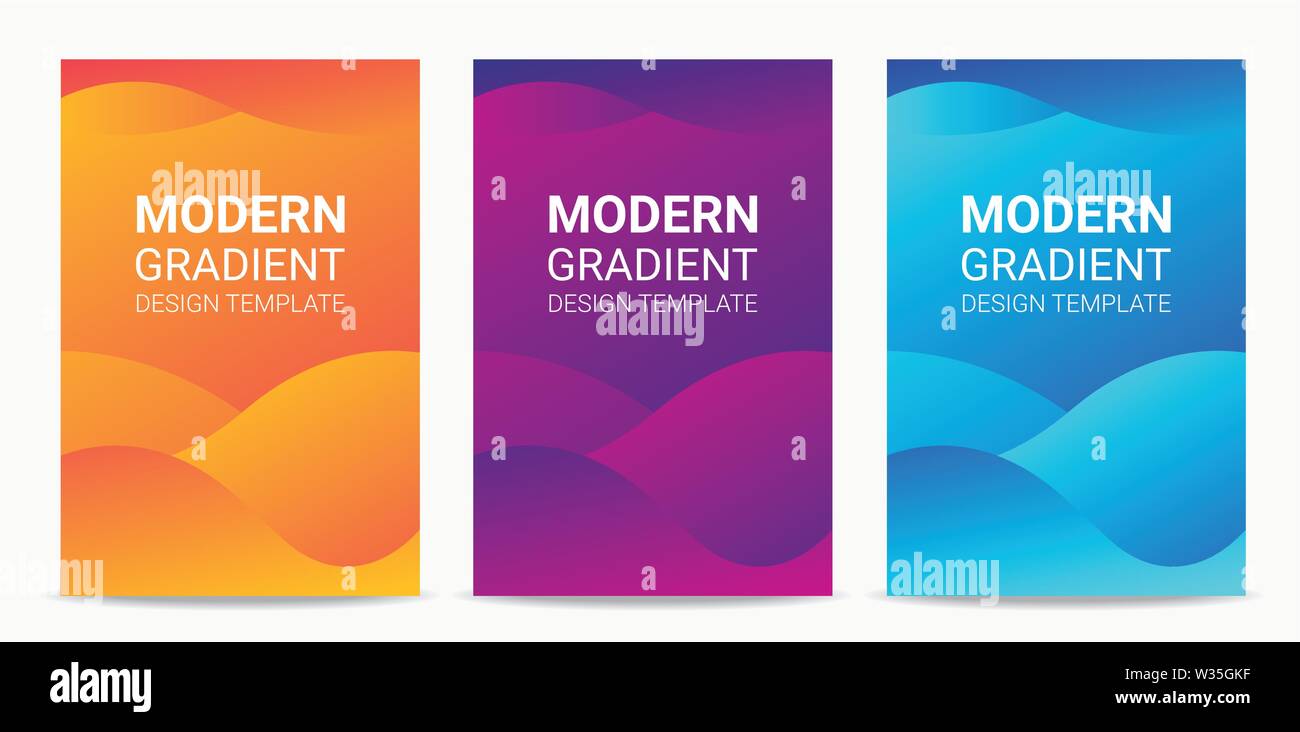 Fluid Modern gradient background design template set Stock Vector Image ...