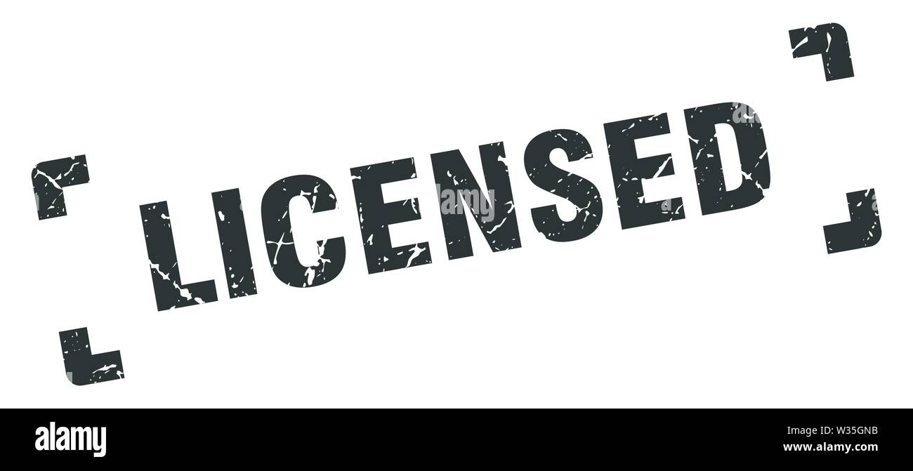 licensed stamp. licensed square grunge sign. licensed Stock Vector ...