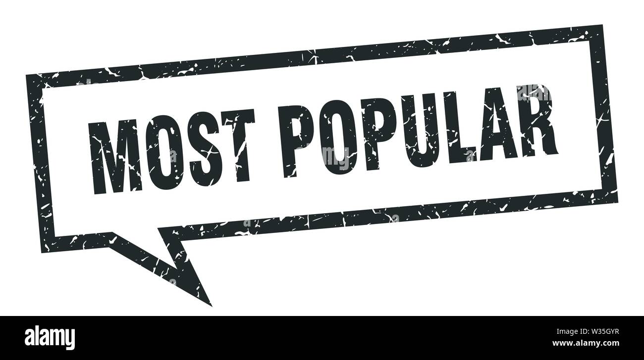 most popular sign. most popular square speech bubble. most popular ...