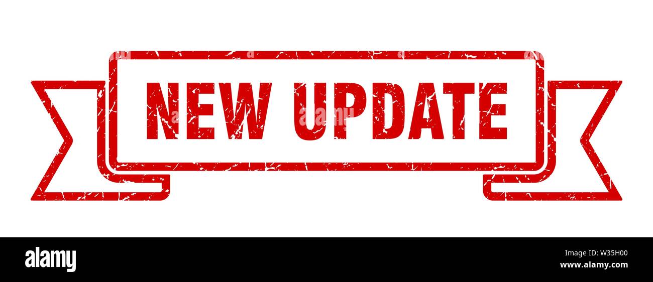 new update grunge ribbon. new update sign. new update banner Stock ...