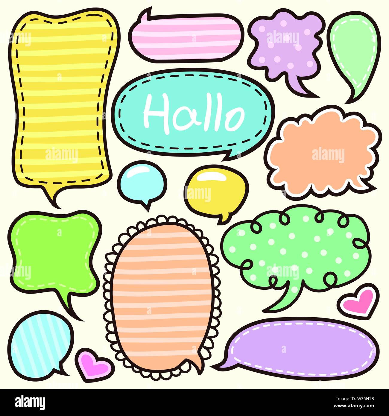 Cartoon words label cute doodle Stock Vector Image & Art - Alamy