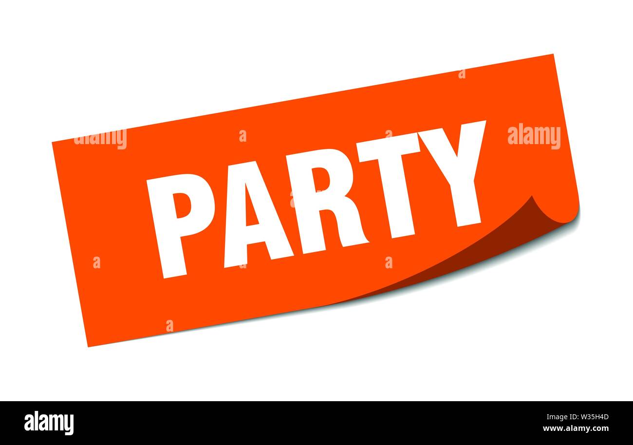 party sticker. party square isolated sign. party Stock Vector Image ...