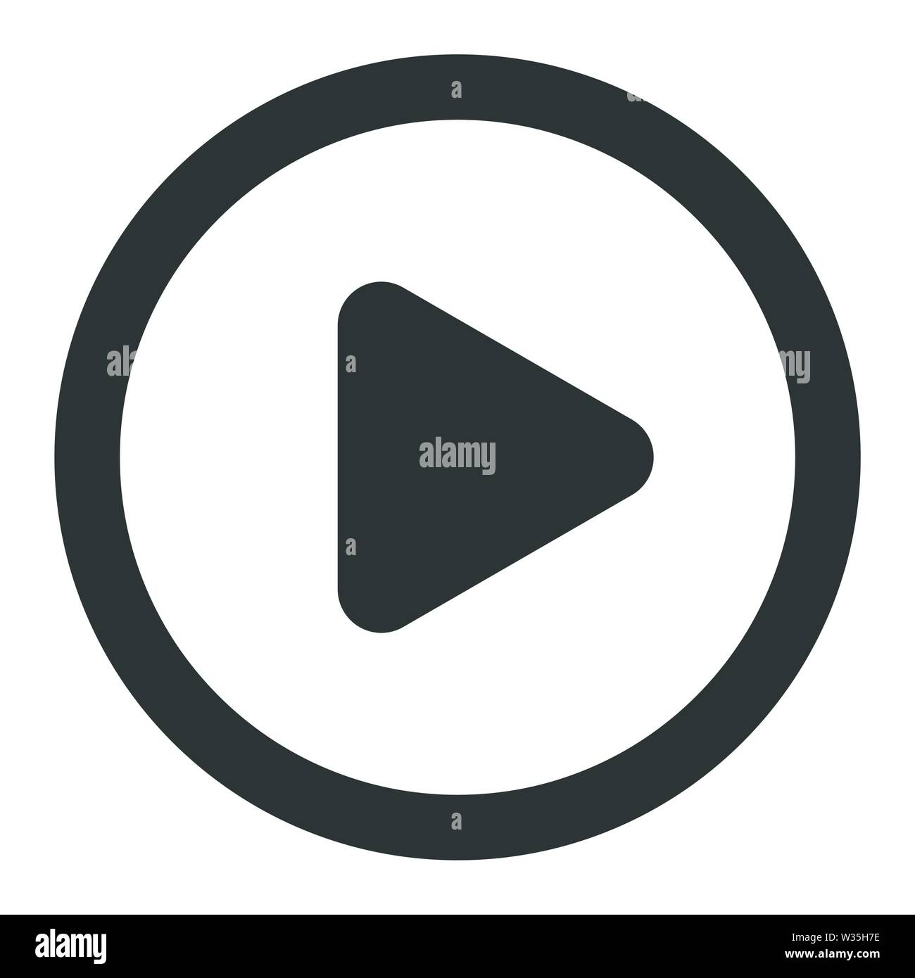 play round vector button isolated on white background Stock Vector ...