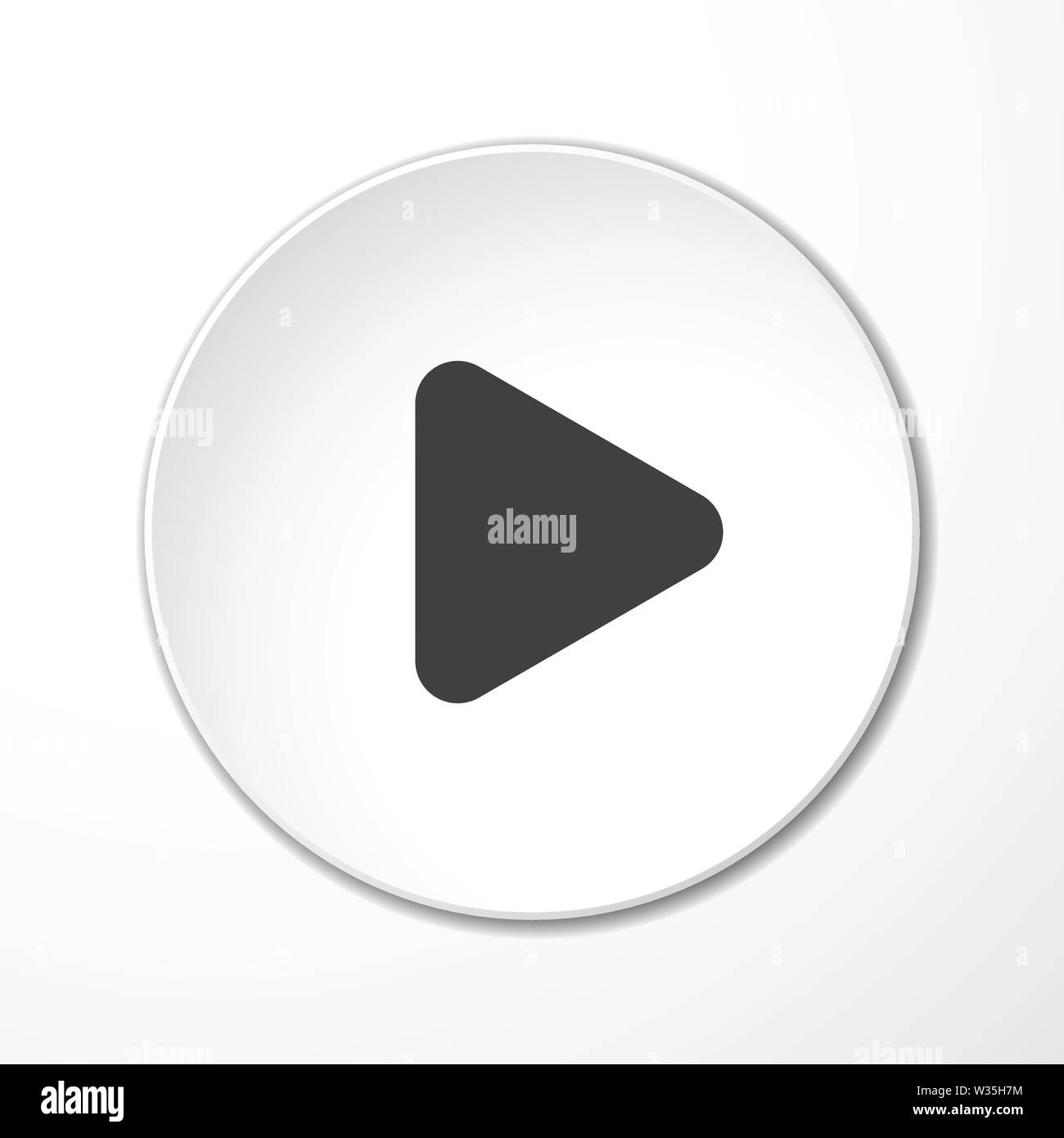 play round vector button isolated on white background Stock Vector ...