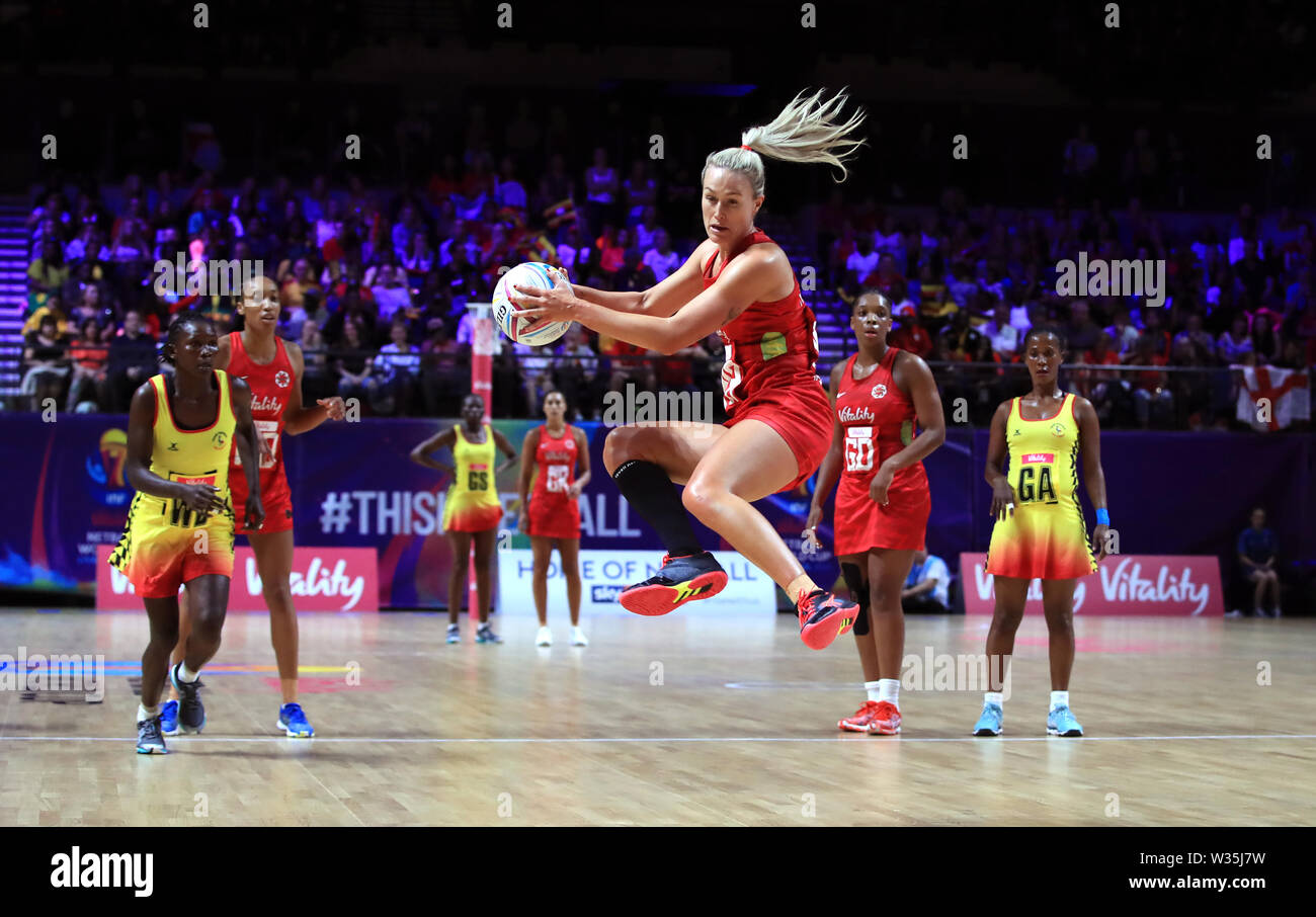 England's Chelsea Pitman during the Netball World Cup match at the M&S ...