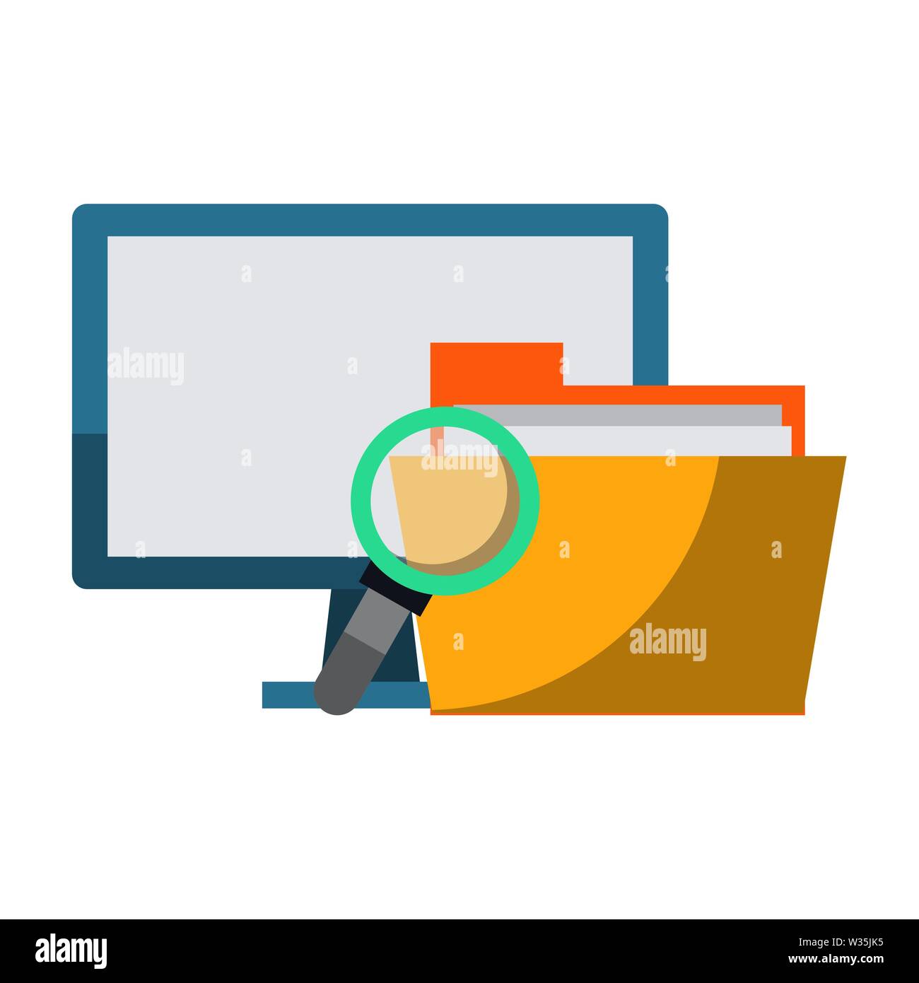 computer screen technology hardware cartoon Stock Vector Image & Art ...