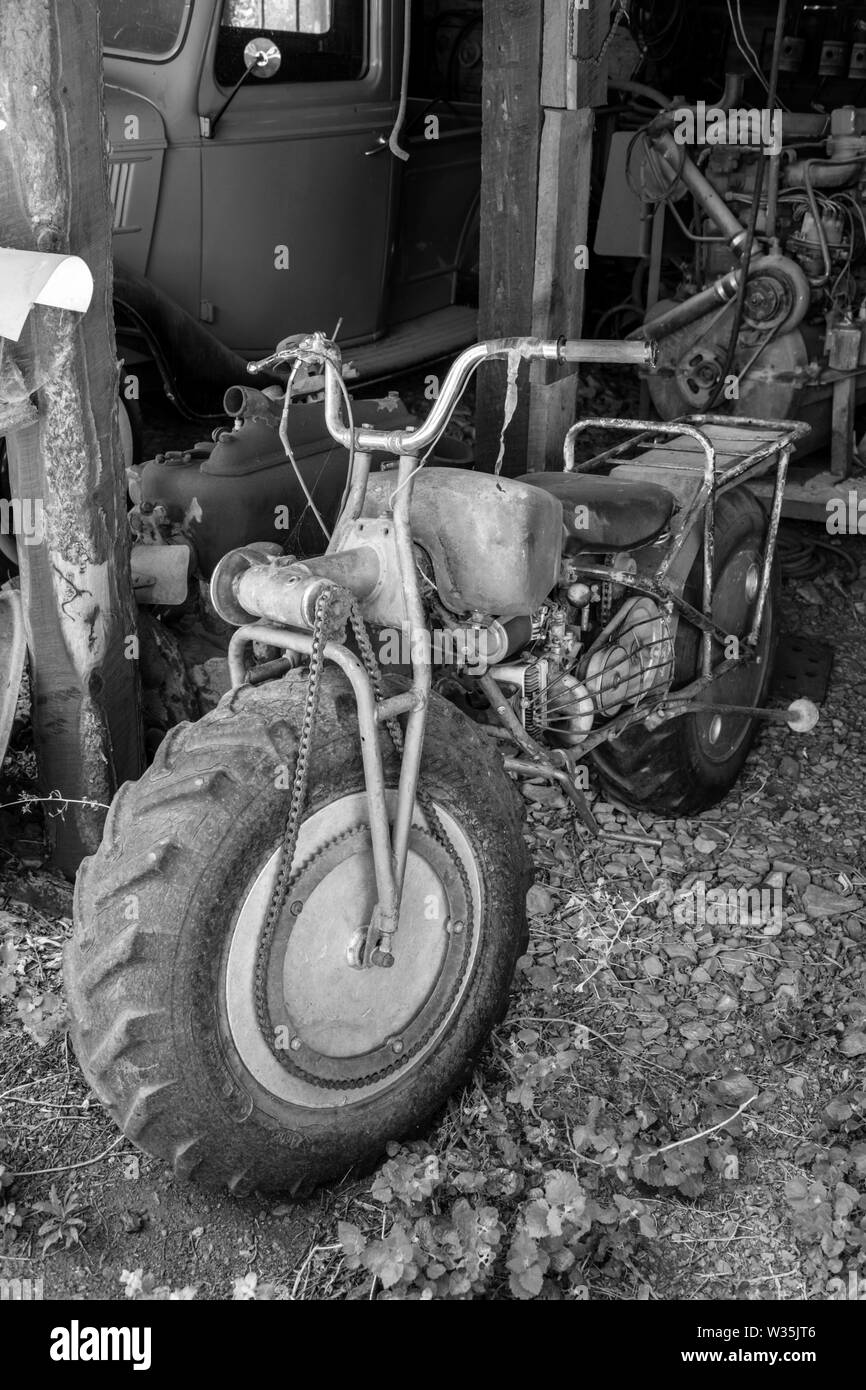 Motorcycle and cars Black and White Stock Photos & Images - Alamy