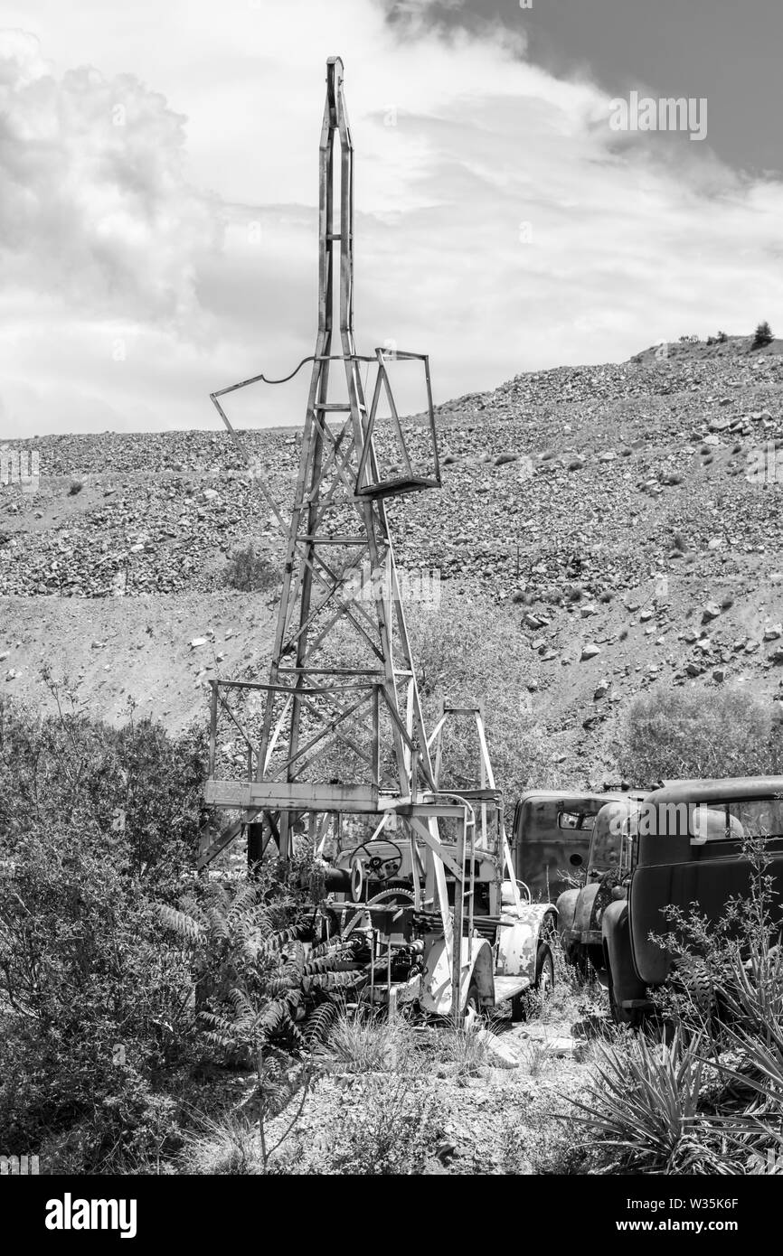 Jerome Ghost Town Antique Well Drilling Rig Stock Photo - Alamy