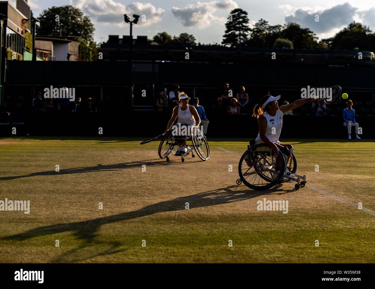 Jordanne Whiley (left) and Yui Kamiji in the women's wheelchair doubles ...