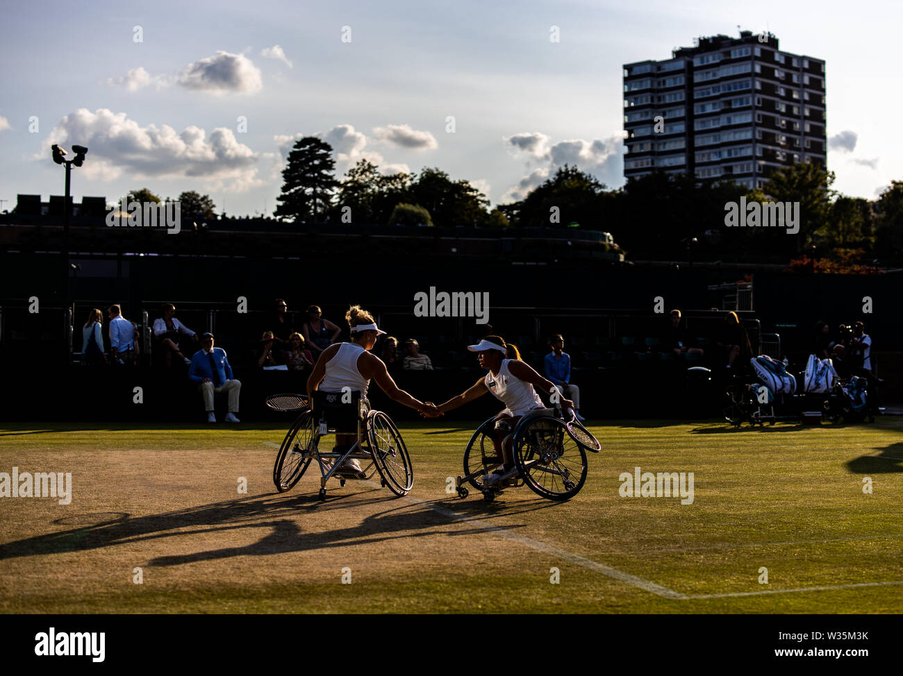 Jordanne Whiley (left) and Yui Kamiji in the women's wheelchair doubles ...