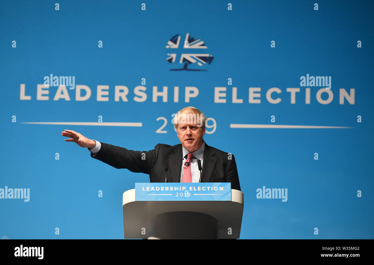 Conservative Party leadership candidate Boris Johnson during a Tory ...
