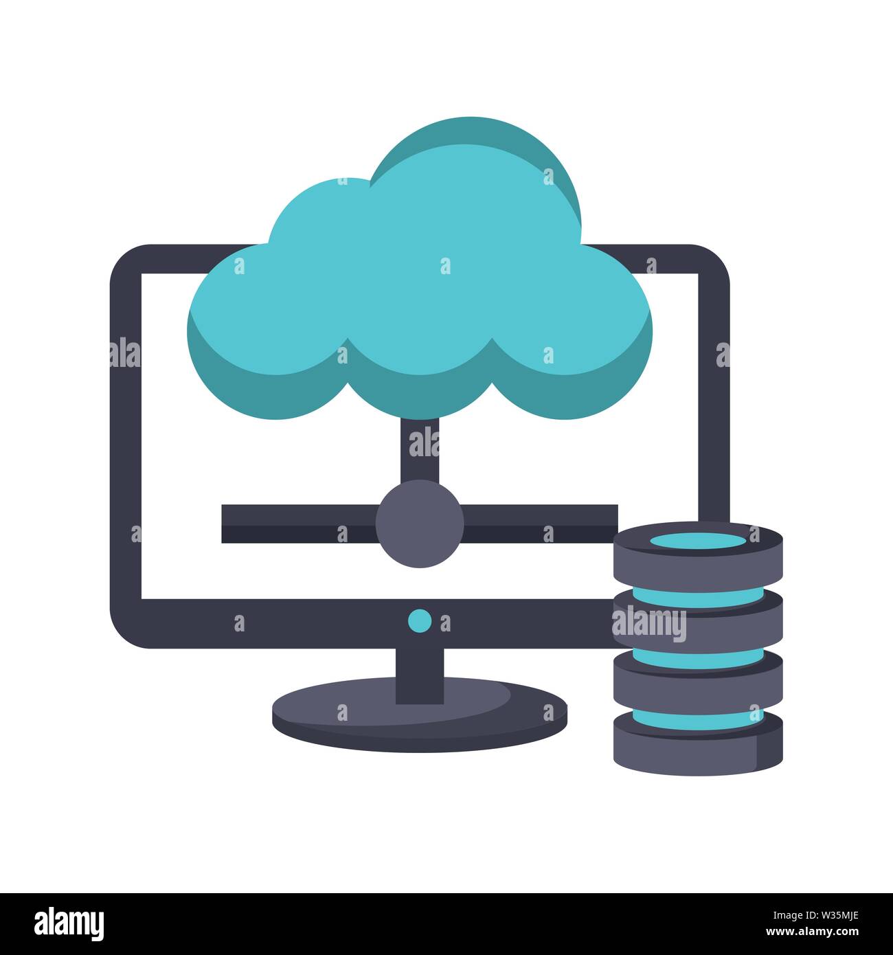 computer screen technology hardware cartoon Stock Vector Image & Art ...