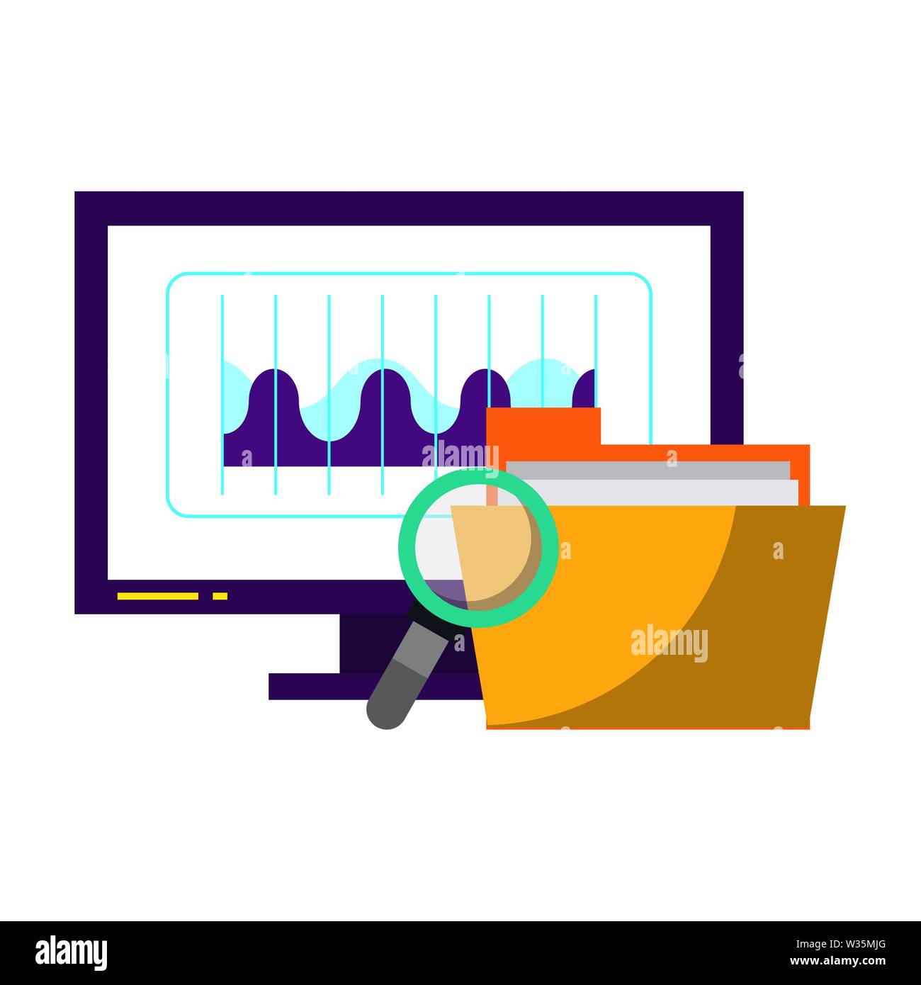 computer screen technology hardware cartoon Stock Vector Image & Art ...